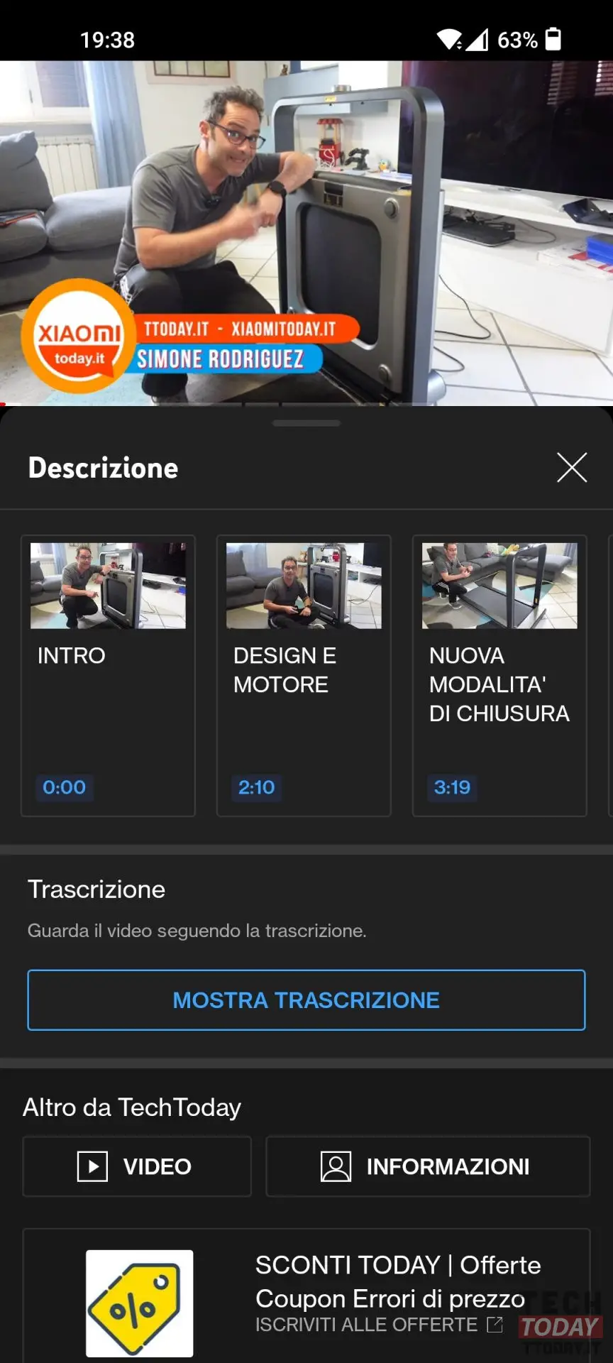 YouTube su Android si aggiorna: finalmente la trascrizione dei video